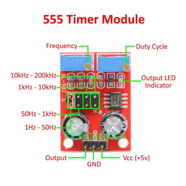 NE555 FREQUENCY ADJUSTABLE PULSE GENERATOR MODULE - ORBIT ELECTRONIC