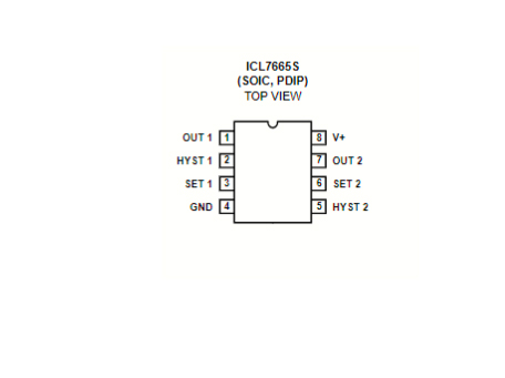 ICL7665S CMOS MICROPOWER OVER/UNDER VOLTAGE DETECTOR - ORBIT ELECTRONIC