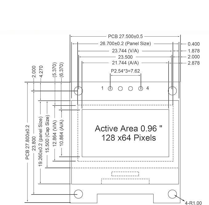 GME 12864-51 AFFICHEUR OLED 0,96′ YELLOW /BLUE - ORBIT ELECTRONIC